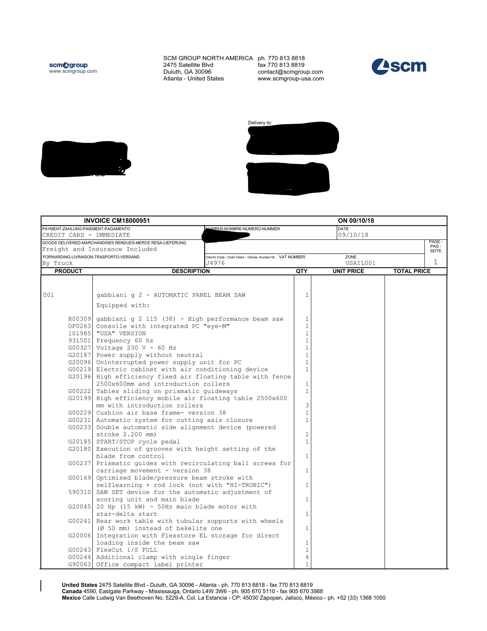 2018 SCM Gabbiani g2 115 Automatic Panel Beam Saw - Illinois - ibid ...