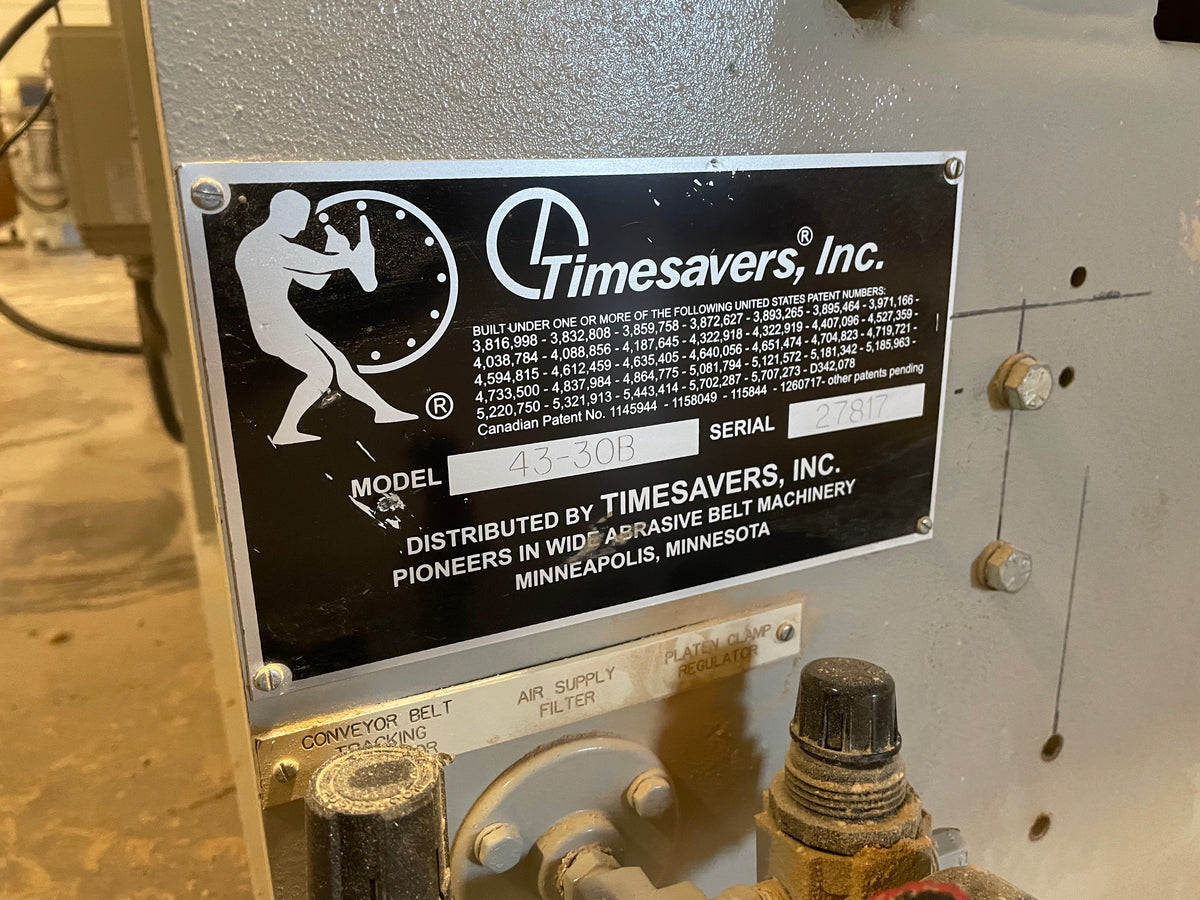 2000 Timesavers Series 200 Model 43-30 B Oscillating Denibbing Sander ...