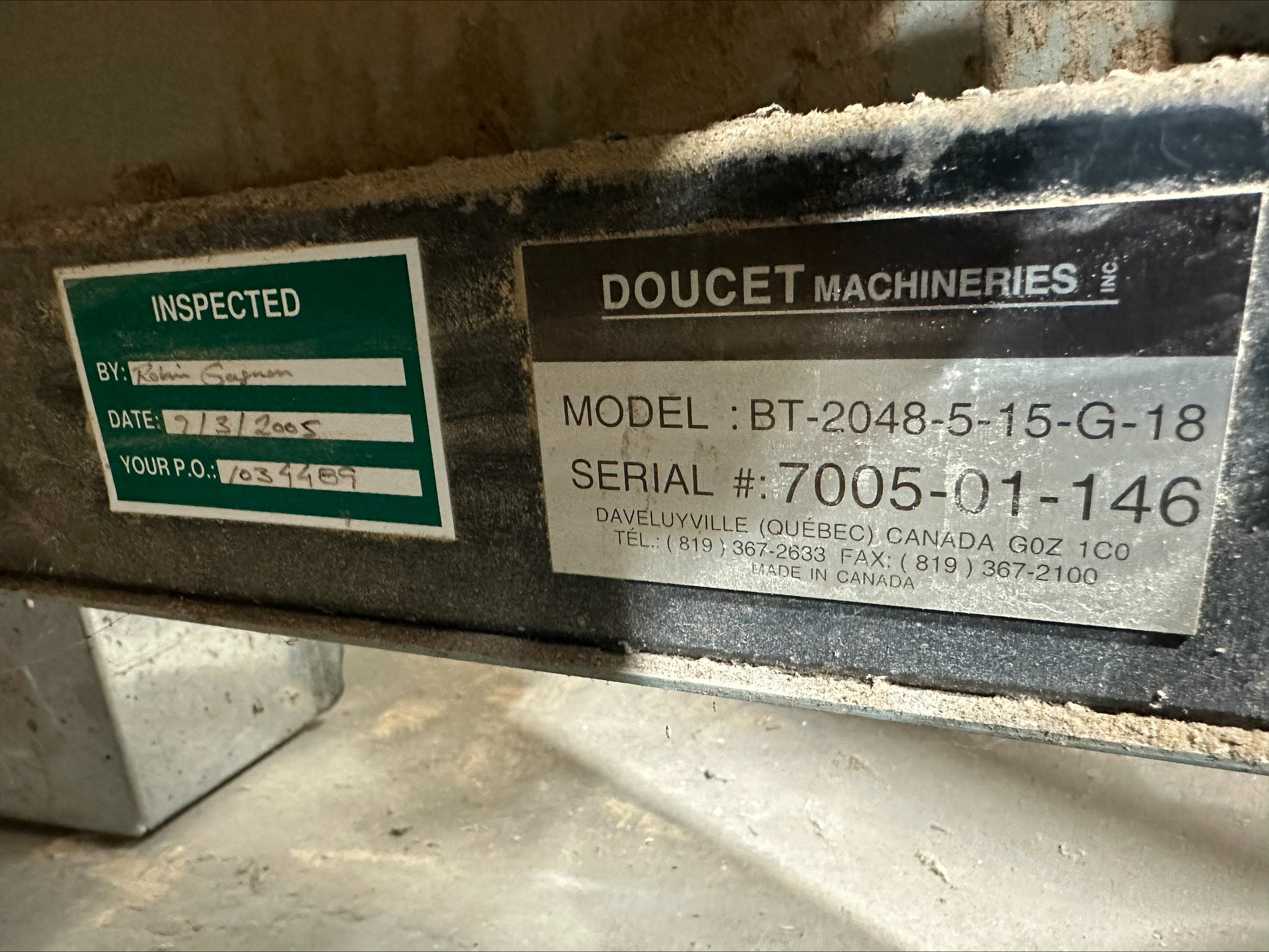 2005 Doucet Model BT 2048 Return - Oregon - ibid-machinery