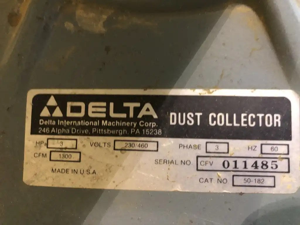 Delta Dust collector Model # 50-182 - ibid-machinery